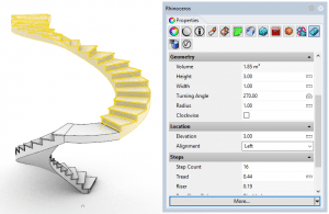 How can I create spiral stairs? Can I add landings? - VisualARQ